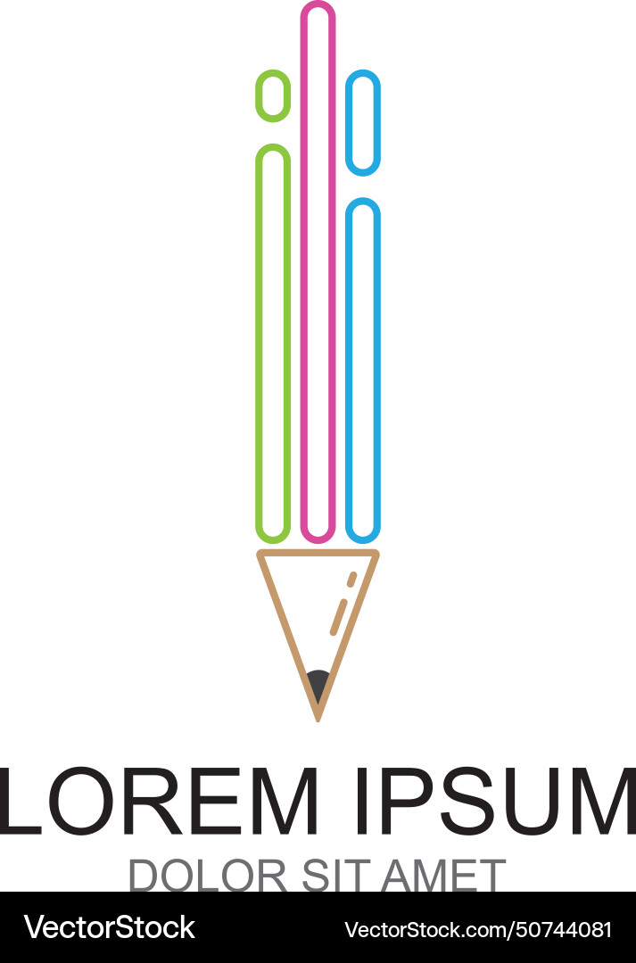 Pencil icon logo design Royalty Free Vector Image