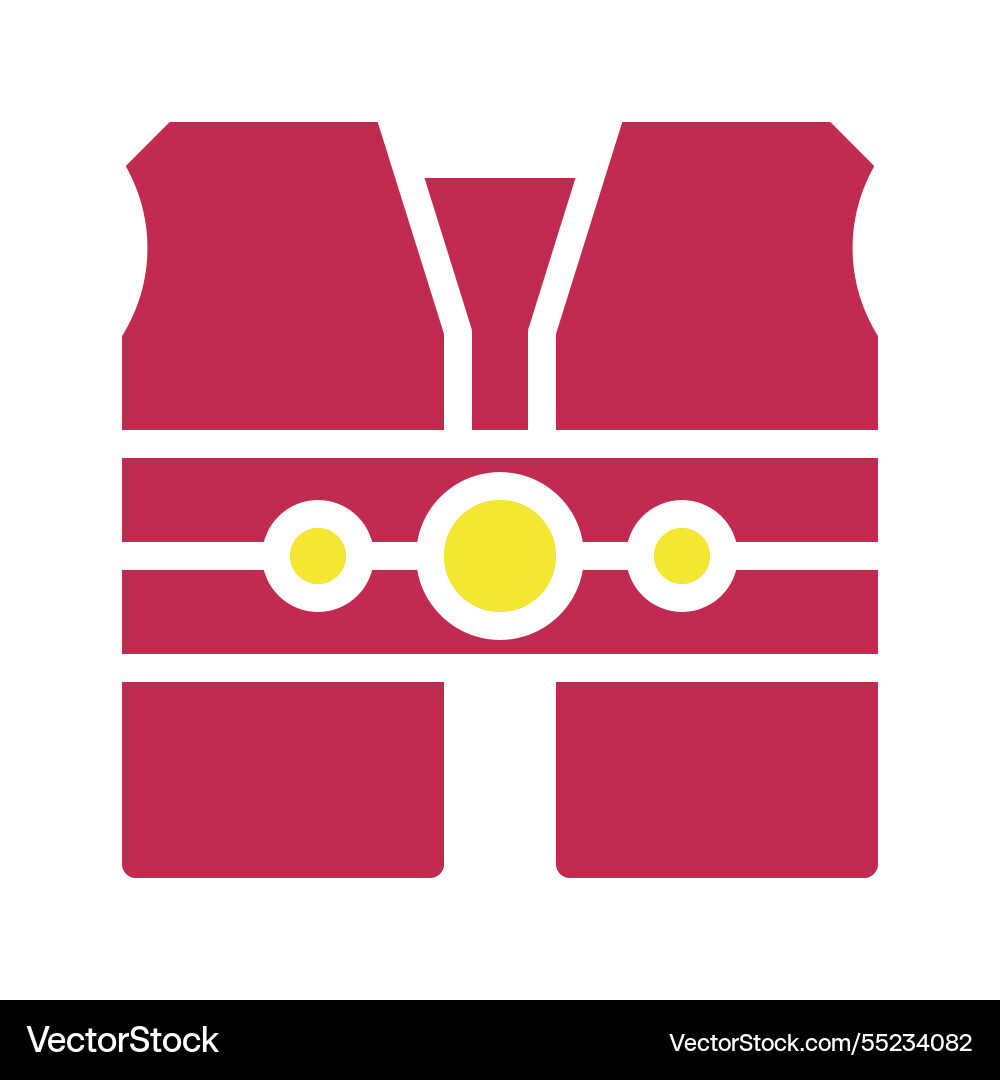 A red life vest icon style Royalty Free Vector Image