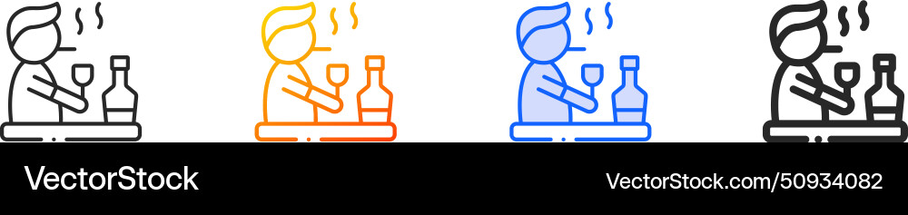 Bad iconthin linear gradient blue stroke and bold Vector Image