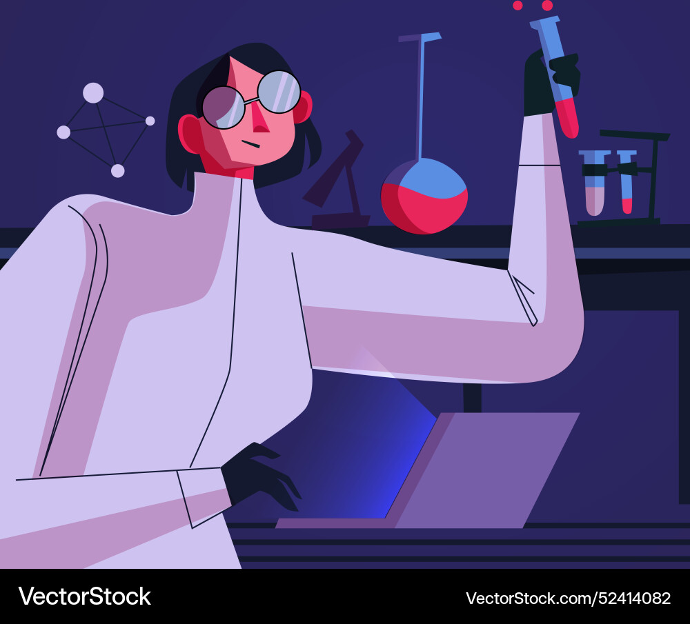 Laboratory female scientist Royalty Free Vector Image