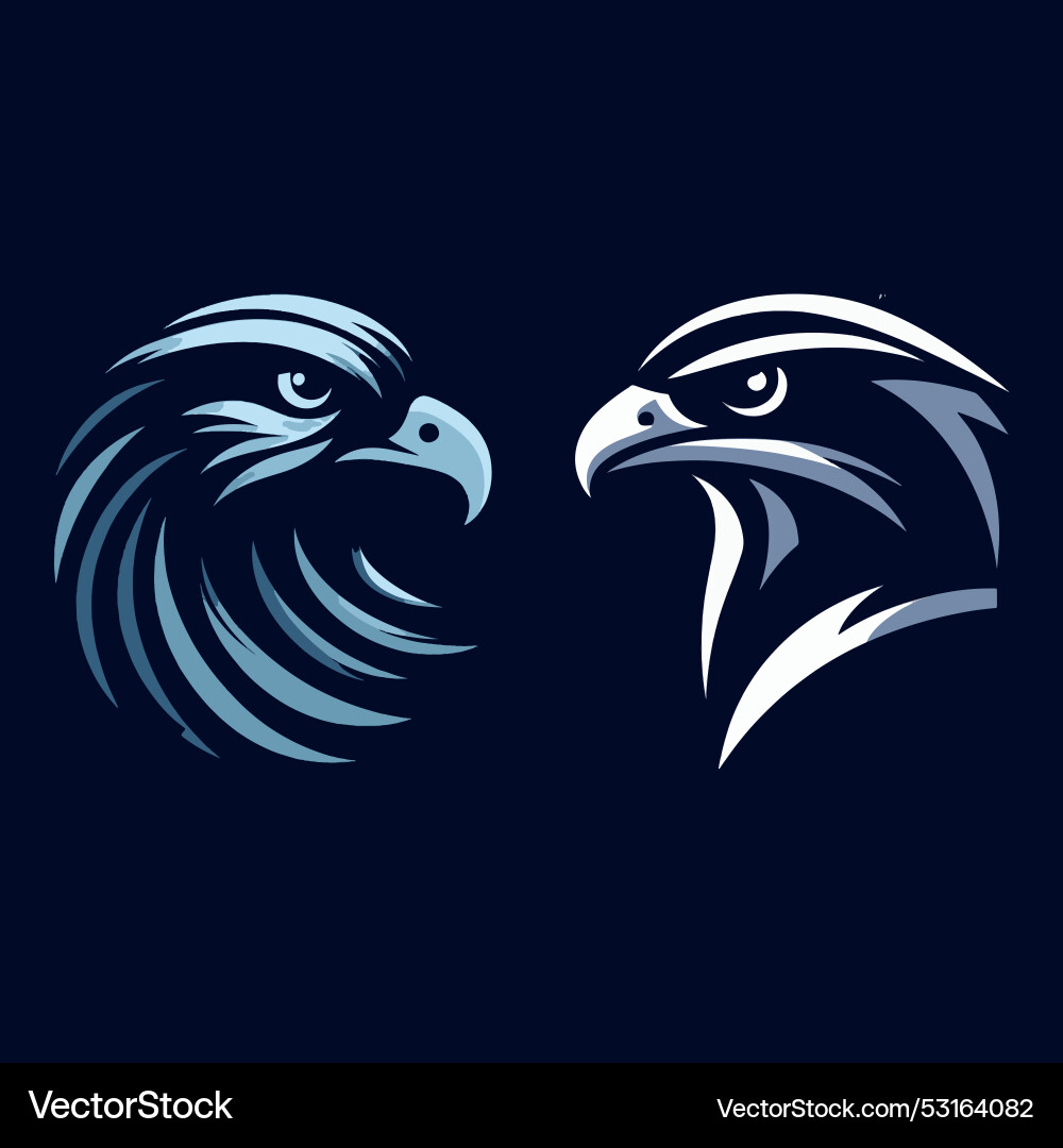Two stylish powerful eagle head designs Royalty Free Vector