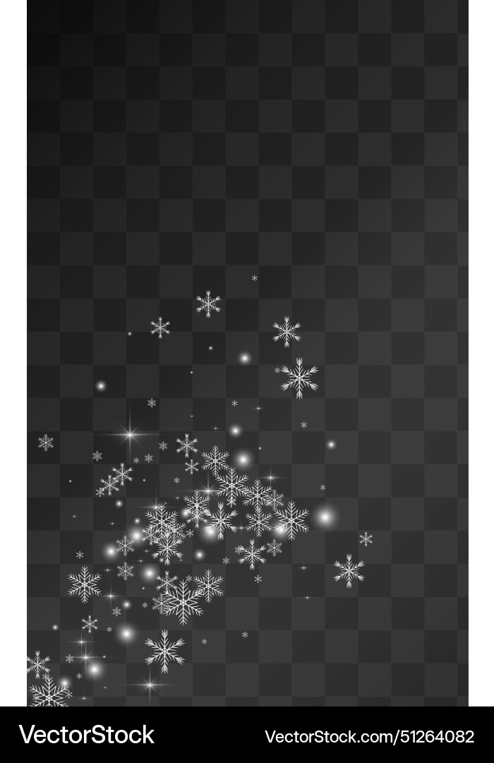 White snowfall transparent background Royalty Free Vector