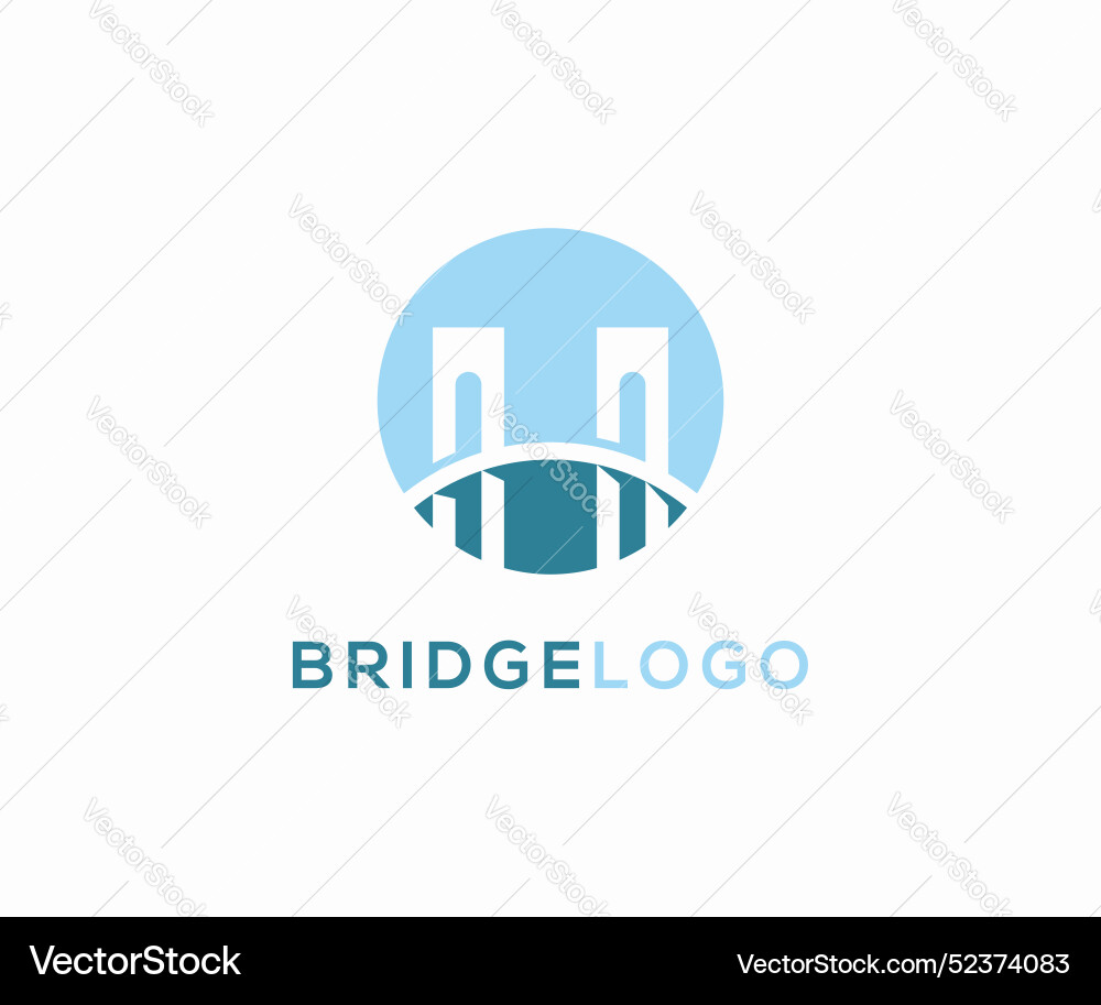 Bridge logo icon design concept construction Vector Image