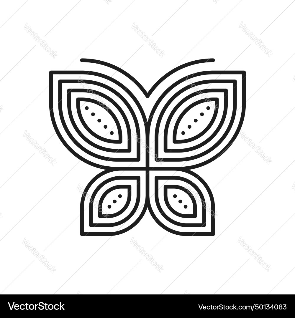 Butterfly Outline Icon Royalty Free Vector Image