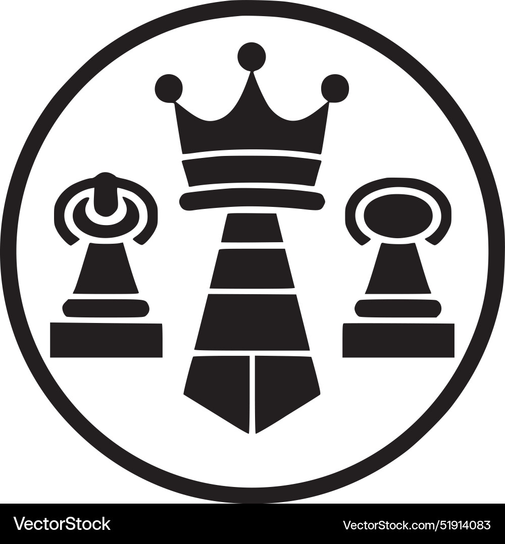 Chess - minimalist and flat logo Royalty Free Vector Image