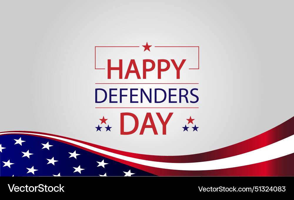 Defenders day delight text with flag decor Vector Image