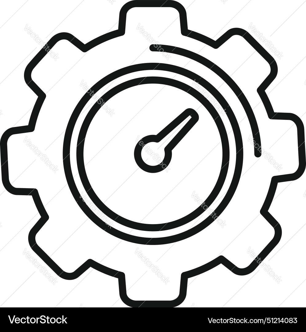 Gear cog time duration icon outline clock Vector Image