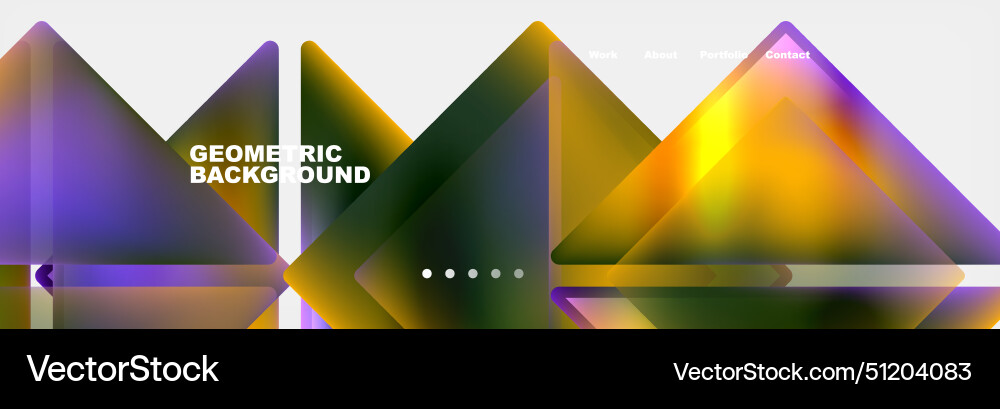 Geometric art with colorful triangles on white Vector Image