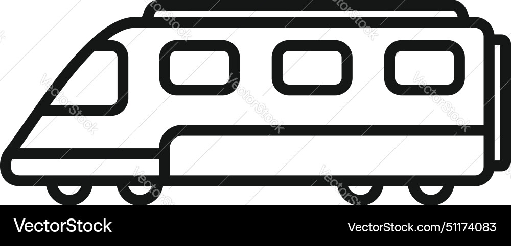 High speed train icon outline public rail Vector Image