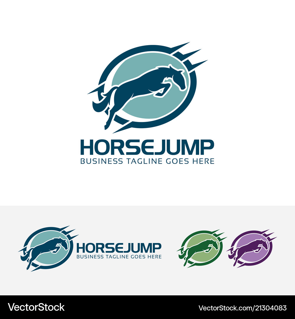 Horse jump logo design Royalty Free Vector Image