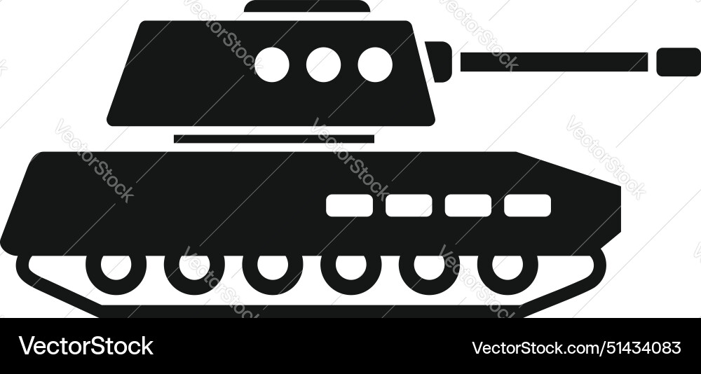 Military tank silhouette Royalty Free Vector Image