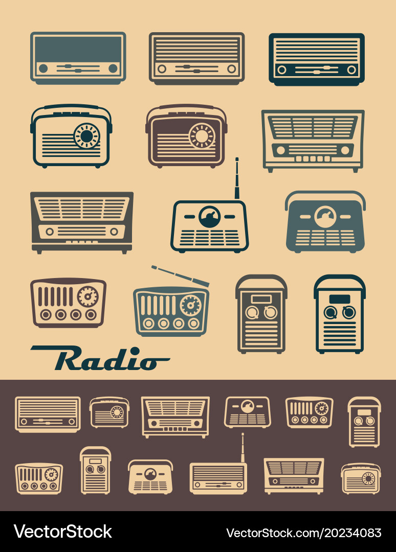 Radio receivers Royalty Free Vector Image - VectorStock