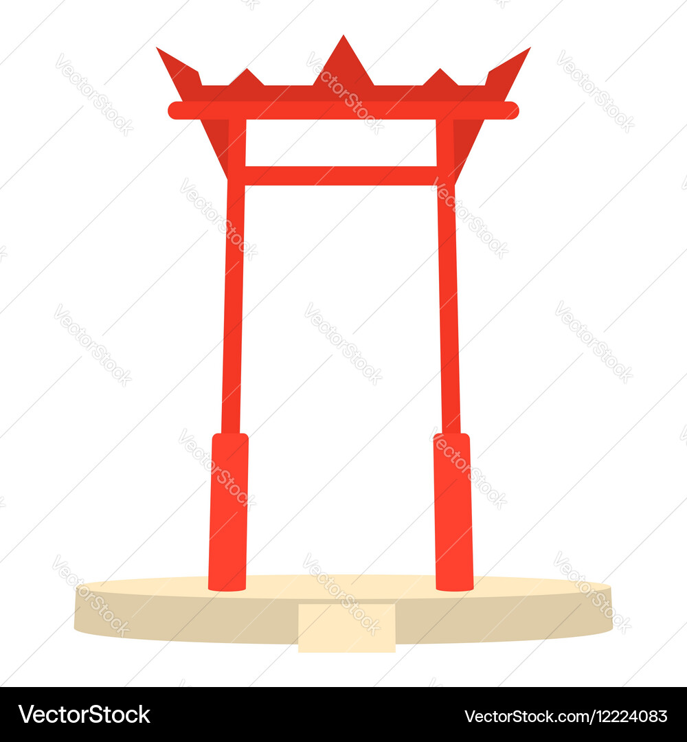 Red gate icon cartoon style Royalty Free Vector Image