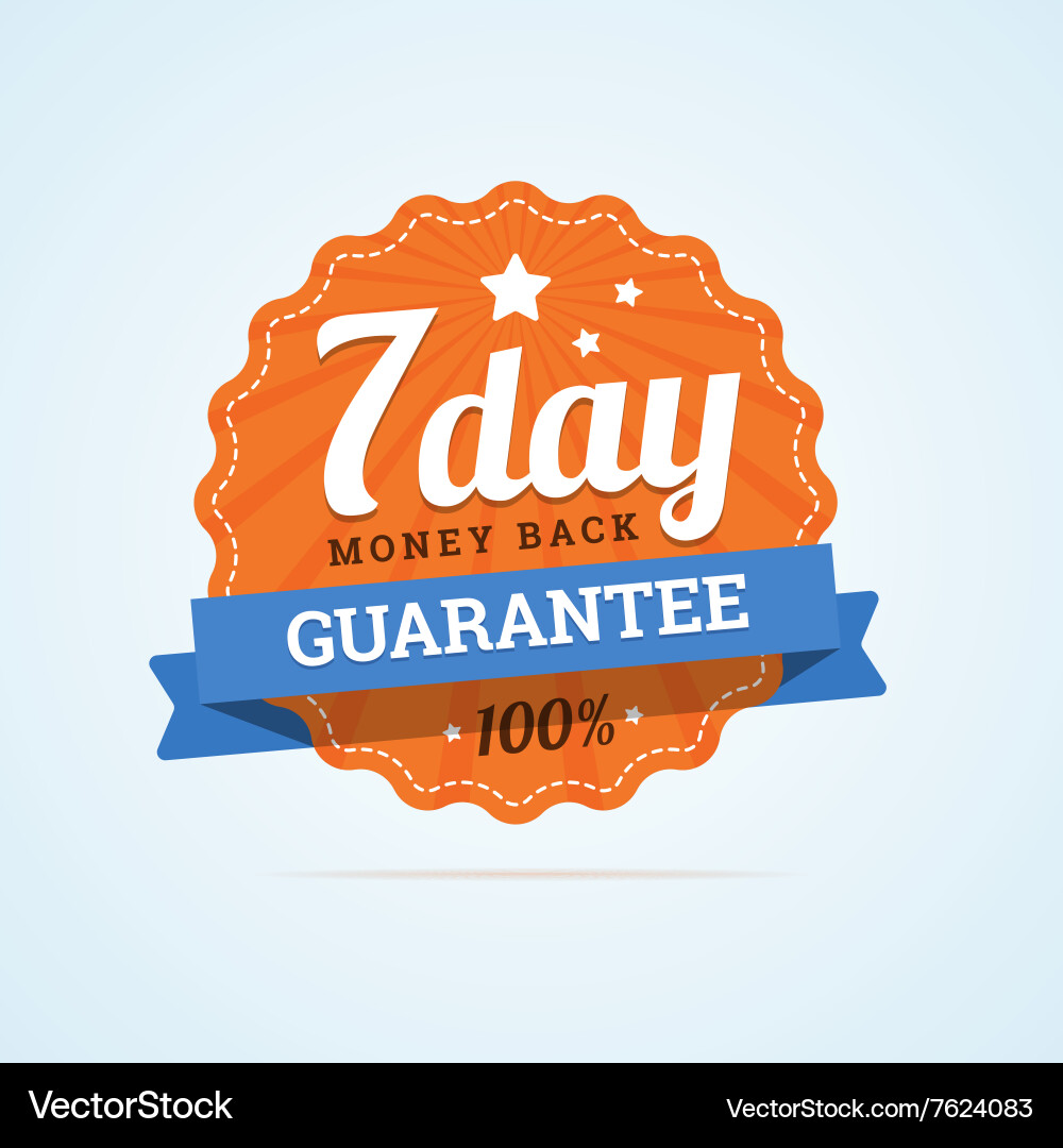 Seven Day Money Back Guarantee Badge Royalty Free Vector