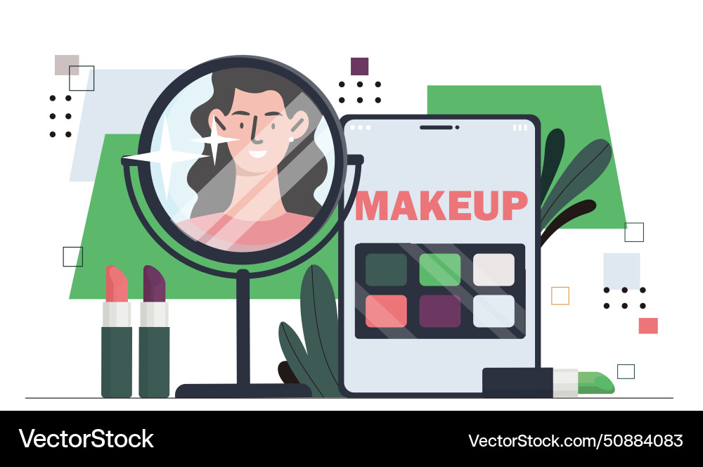Woman with make up concept Royalty Free Vector Image