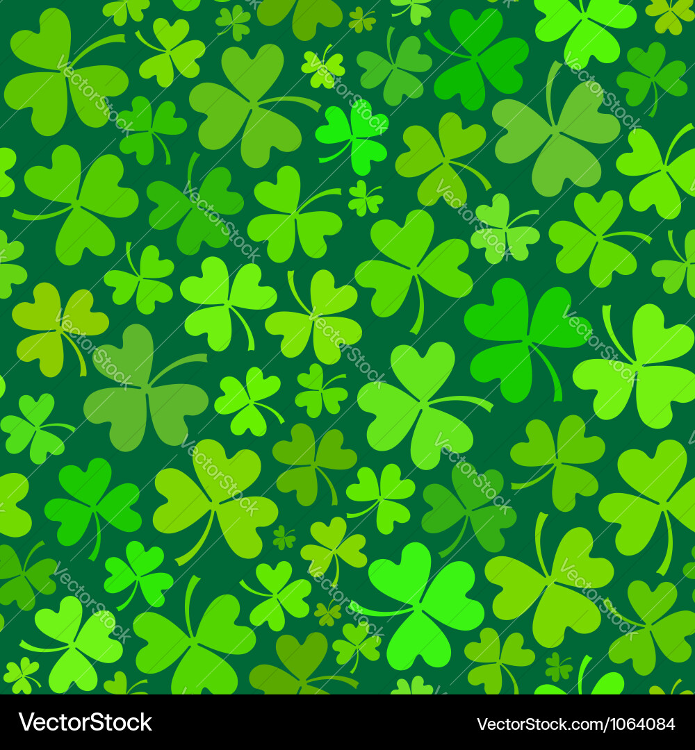 Dark green seamless clover pattern Royalty Free Vector Image