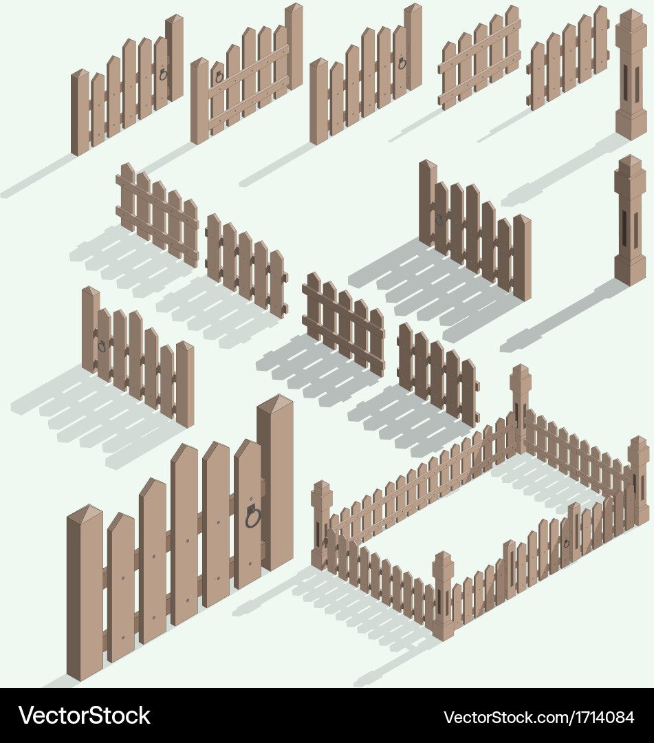 Isometric Fence Vector Images (over 3,200)
