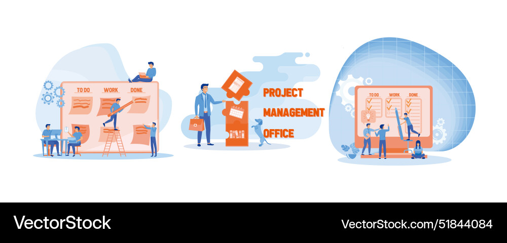 Office work and time management project Royalty Free Vector