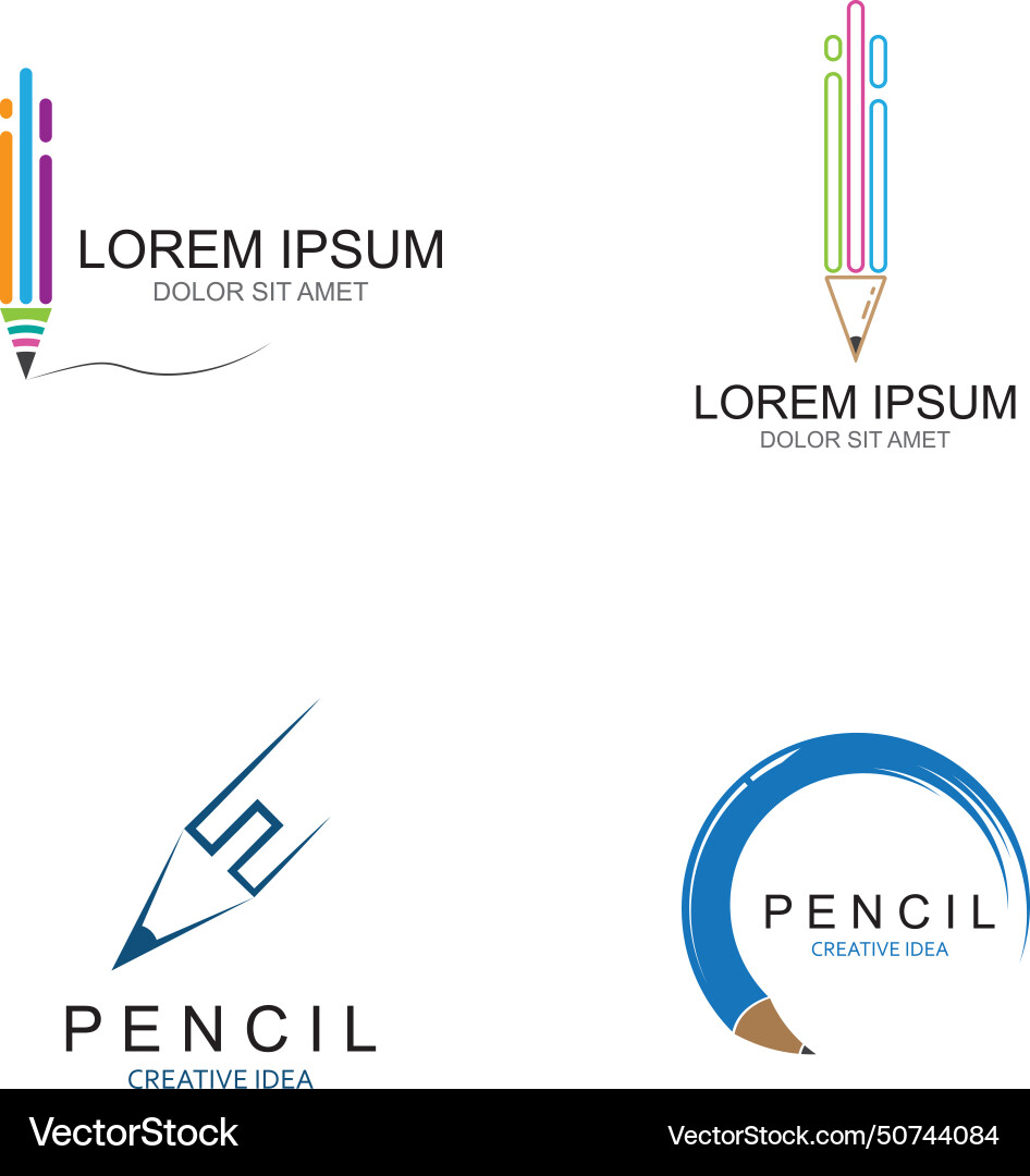 Pencil icon logo design Royalty Free Vector Image