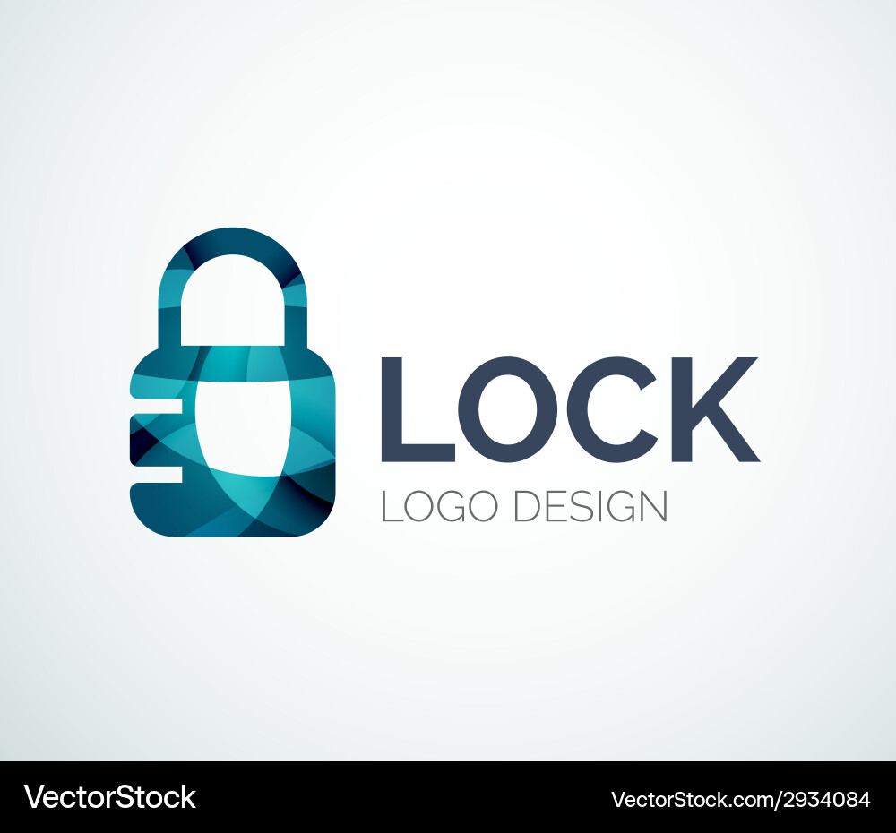 Security icon lock logo Royalty Free Vector Image