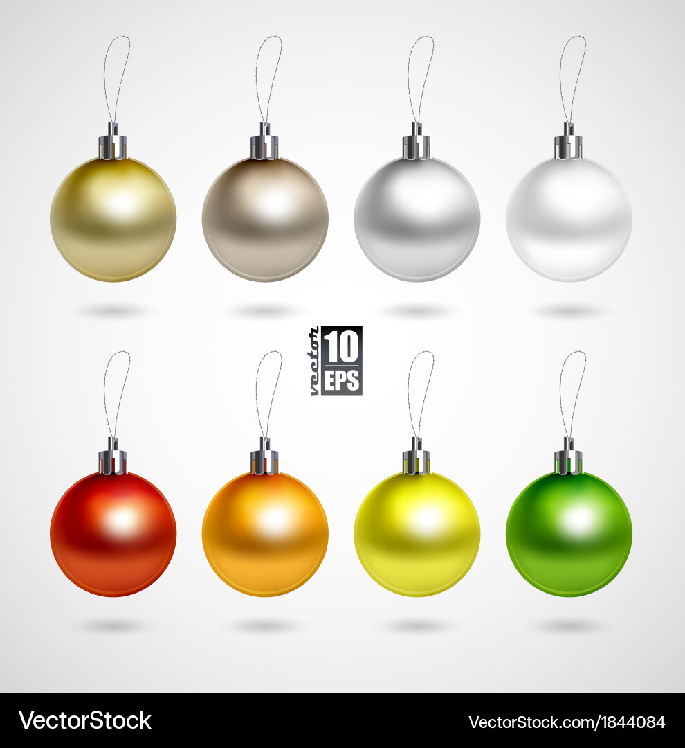 Sparkling Christmas Balls Royalty Free Vector Image