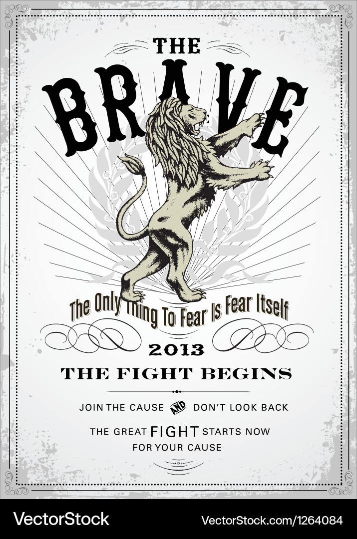 Vintage lion poster Royalty Free Vector Image - VectorStock