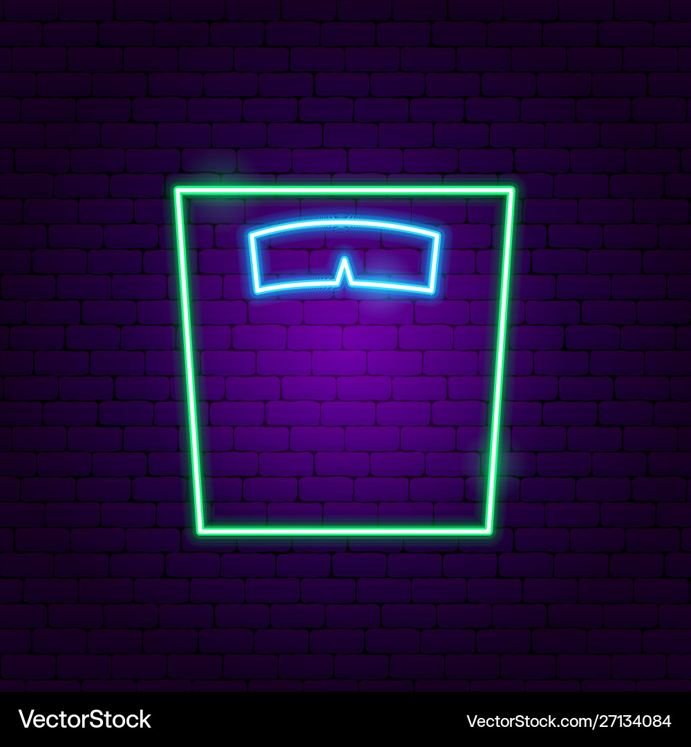 Weigh scales neon sign Royalty Free Vector Image