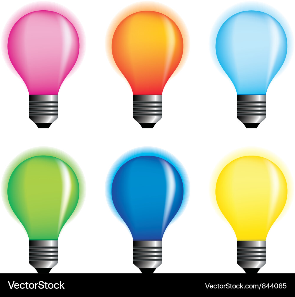 Coloured bulbs Royalty Free Vector Image - VectorStock