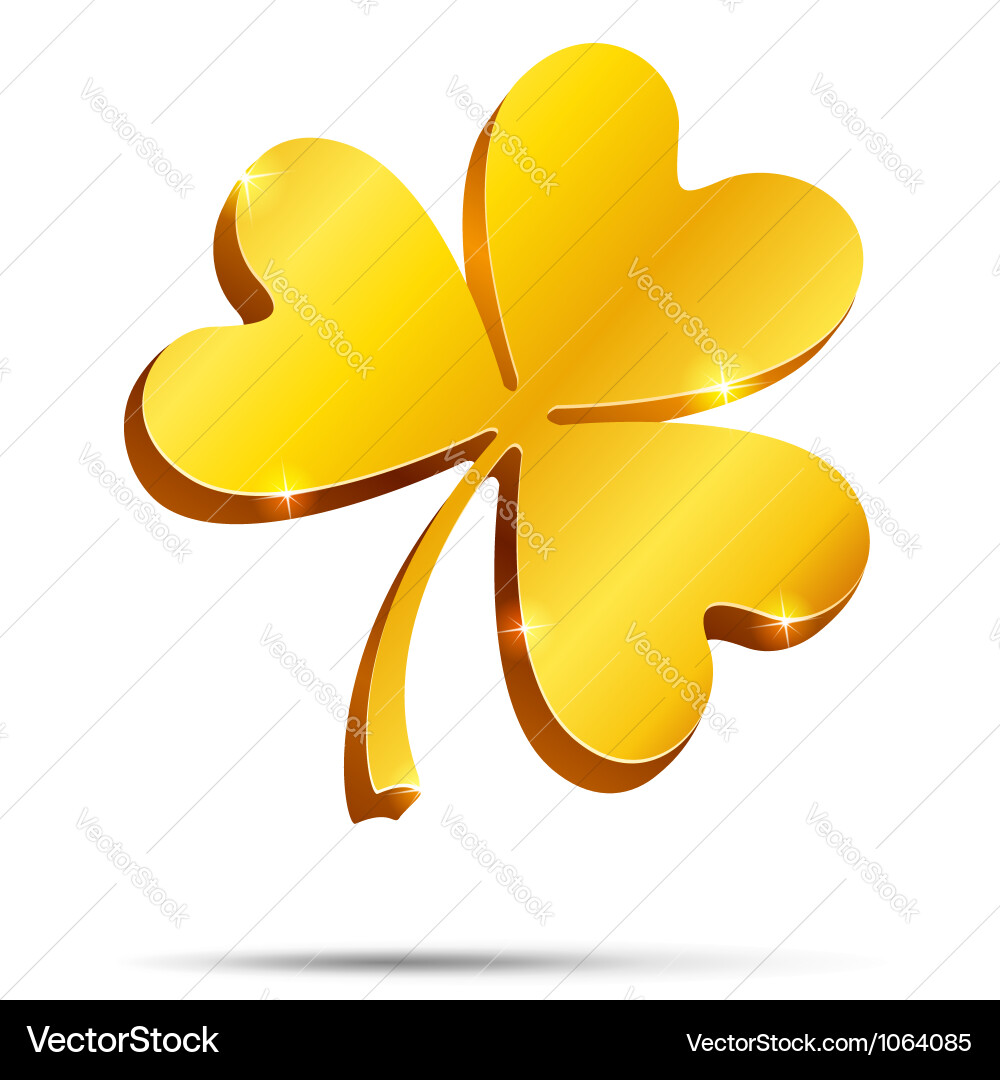 Golden clover Royalty Free Vector Image - VectorStock