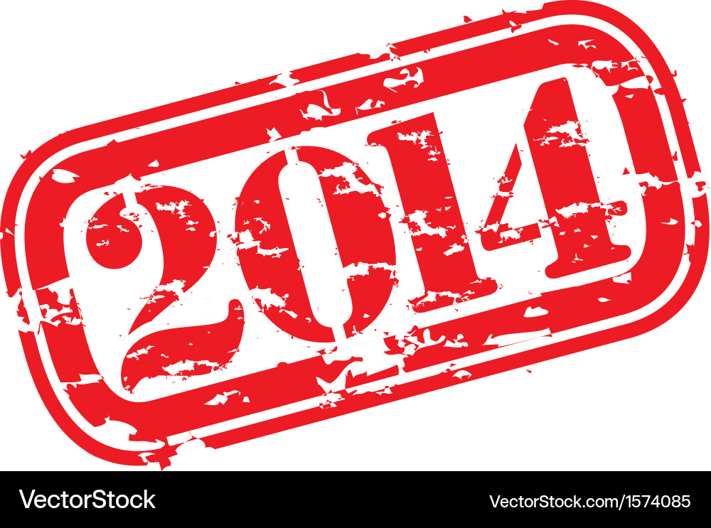 Grunge happy new 2014 year rubber stamp Royalty Free Vector