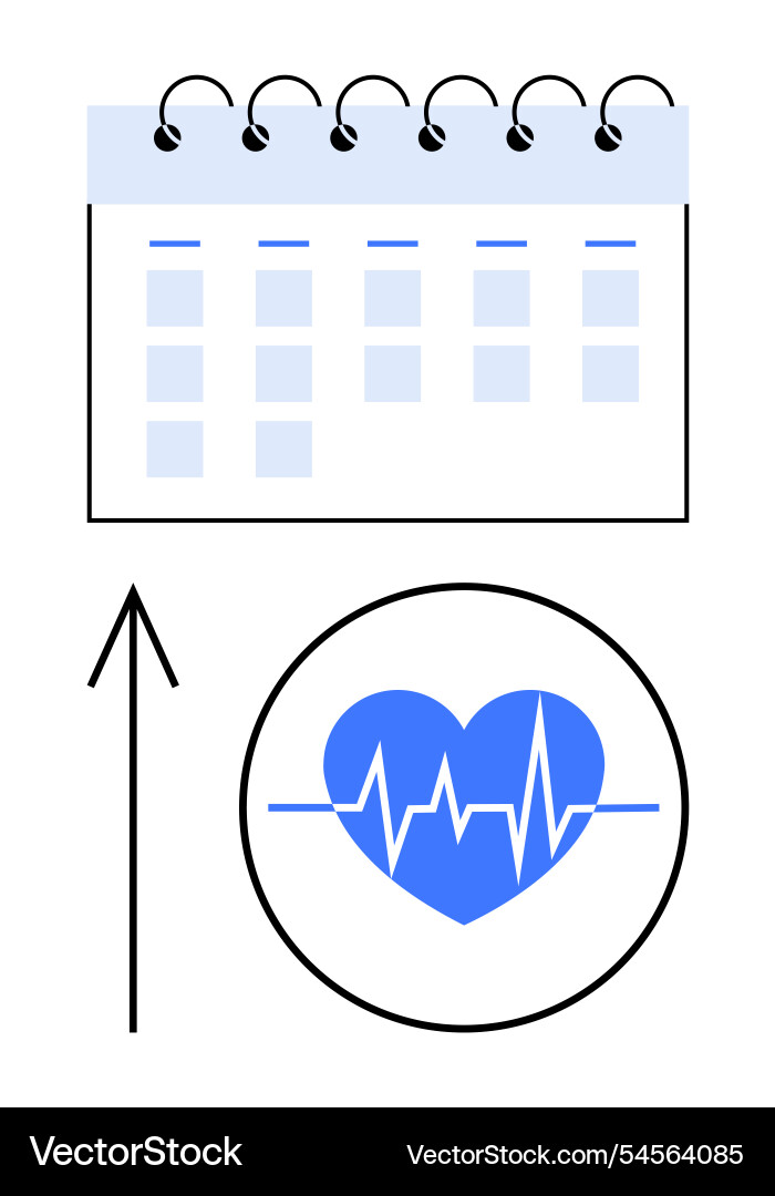 Health progress tracking with calendar Royalty Free Vector