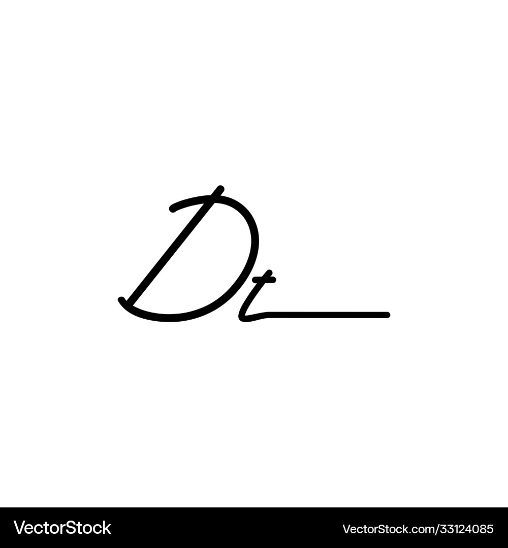 Letter dt signature logo template Royalty Free Vector Image
