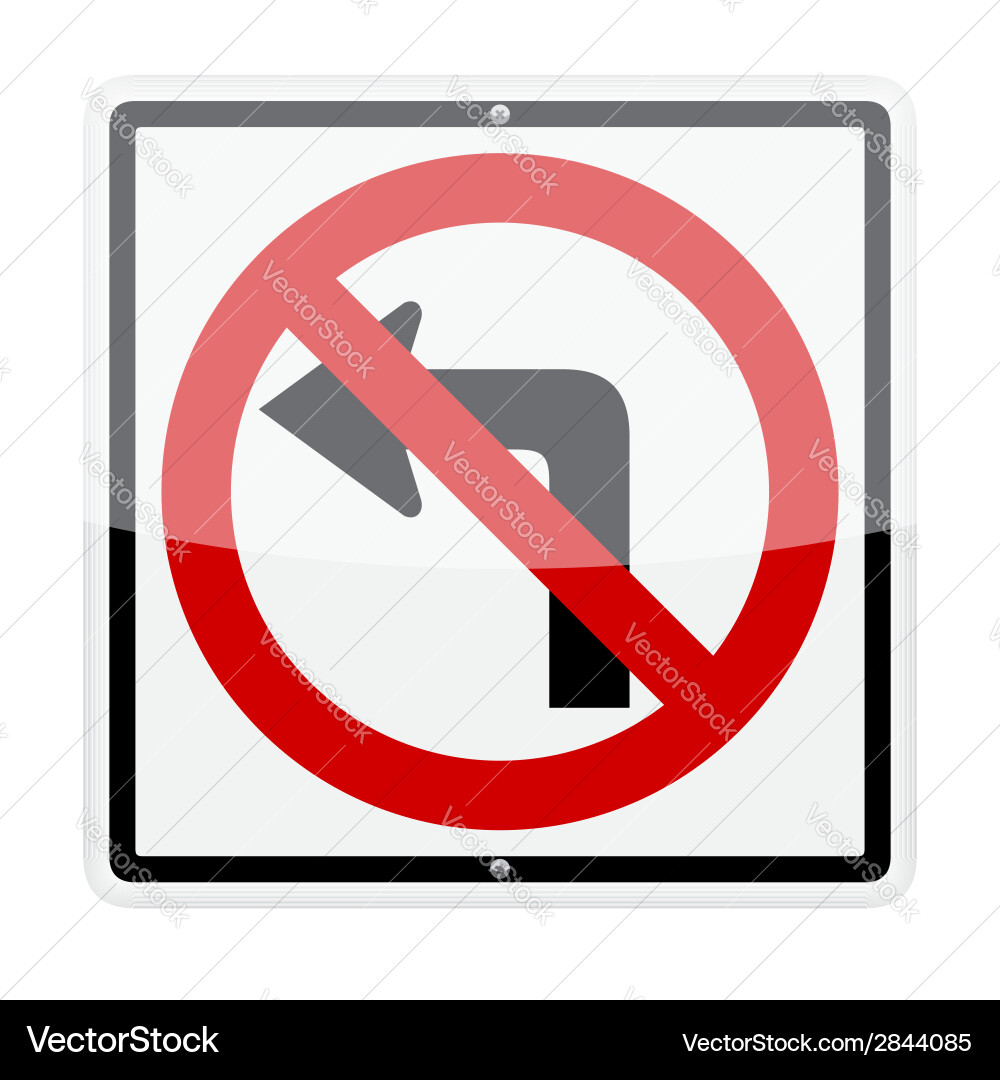 No left turn sign Royalty Free Vector Image - VectorStock