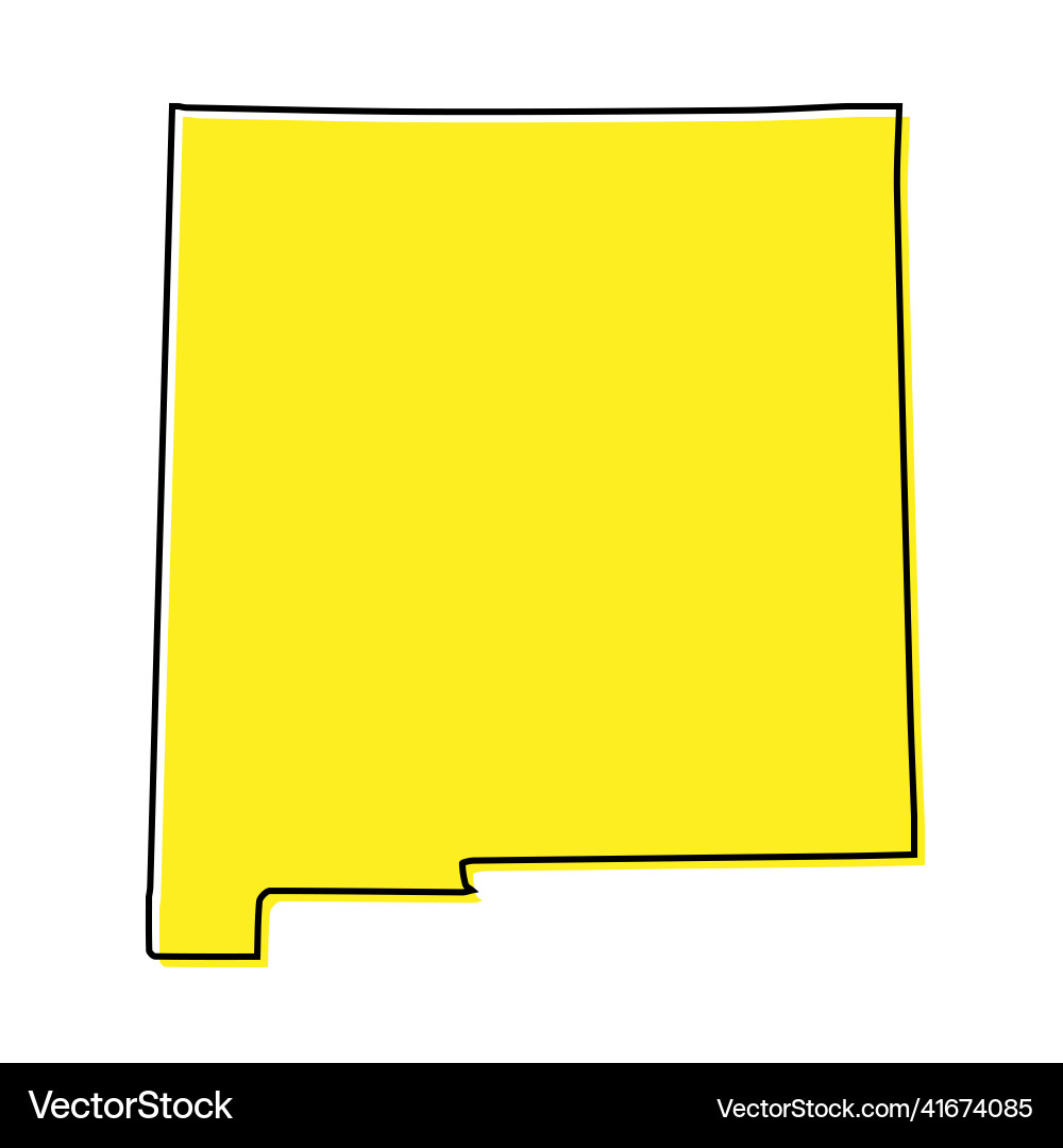 Simple outline map of new mexico is a state Vector Image