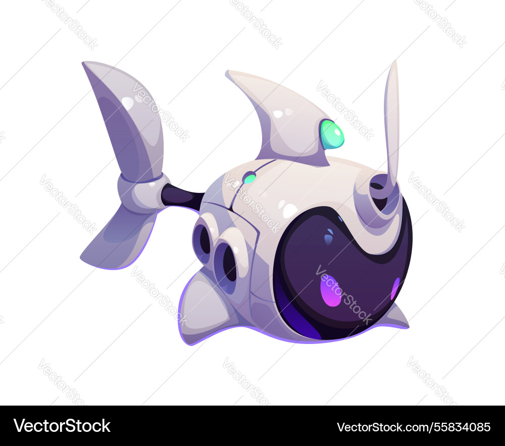 Underwater robot mascot bathyscaphe submarine Vector Image