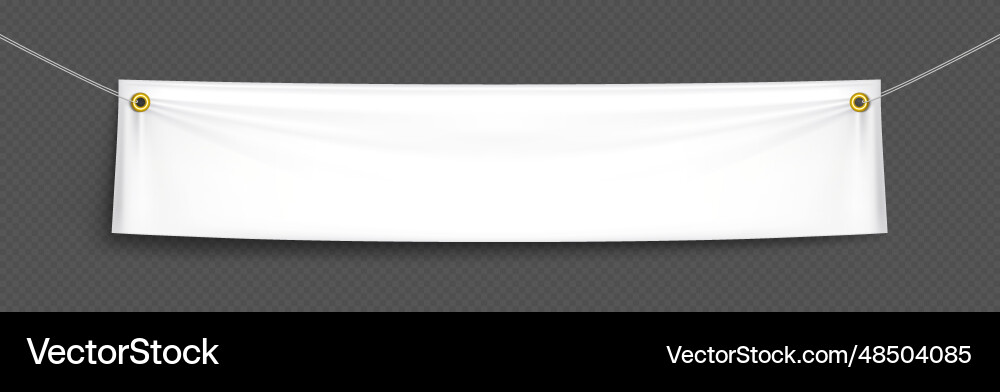 White hang blank fabric canvas banner sign Vector Image
