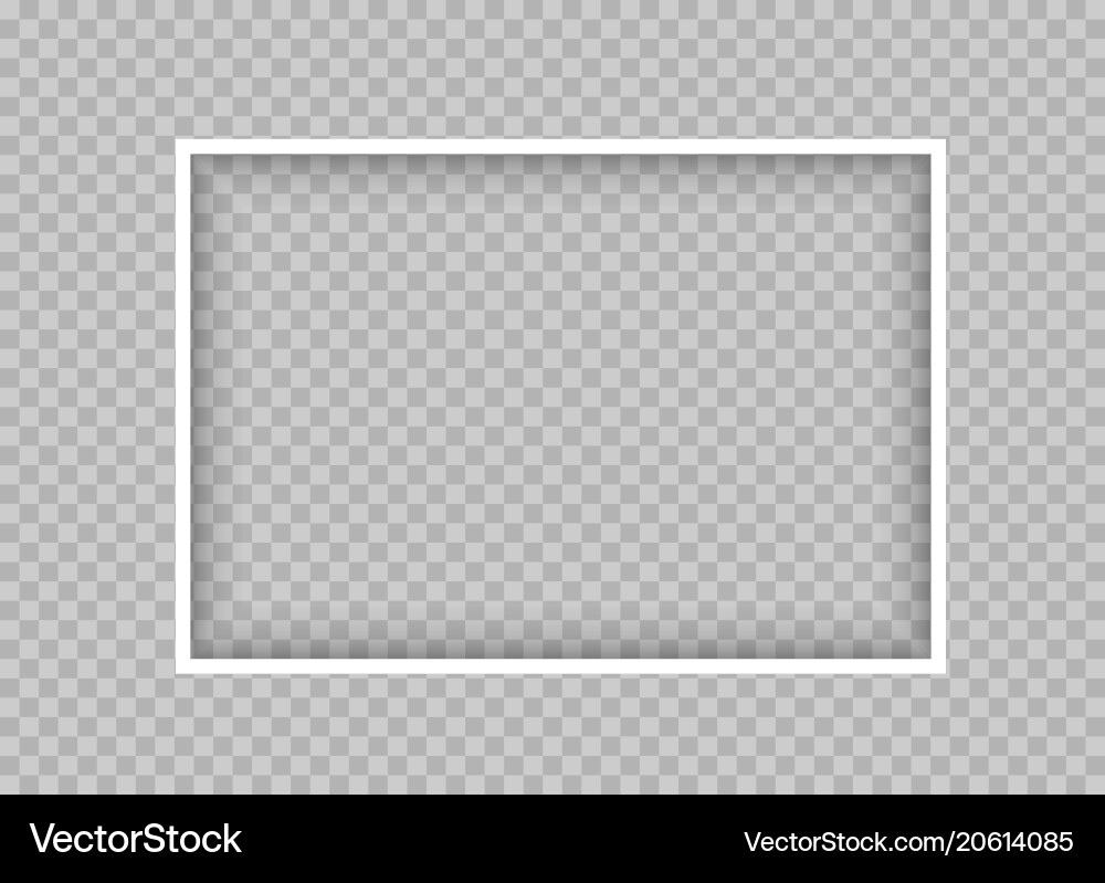 White thin rectangular frame with shadow Vector Image