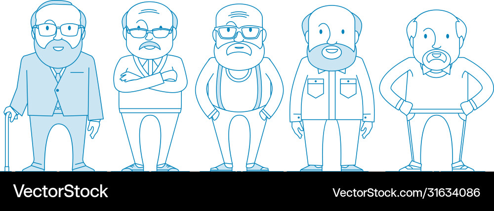 Aged people a group old Royalty Free Vector Image