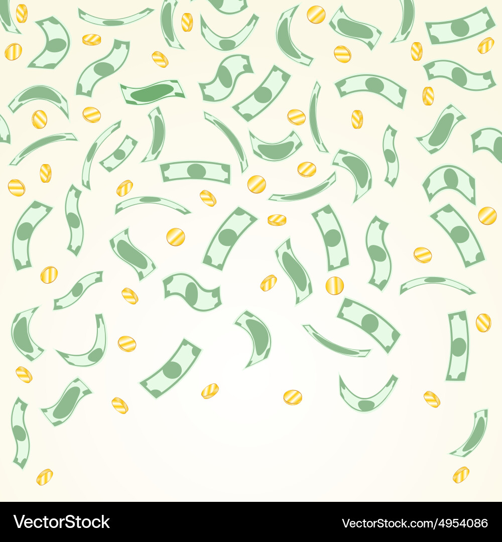 Background with money falling from above Vector Image