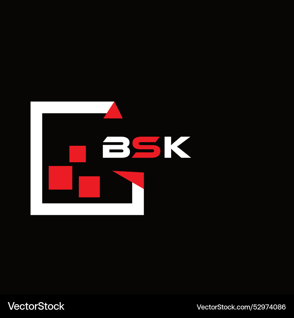 Bsk creative minimalist letter logo unique Vector Image