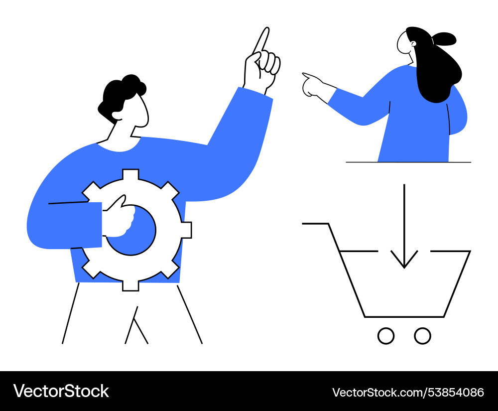 Collaboration and online shopping concept Vector Image