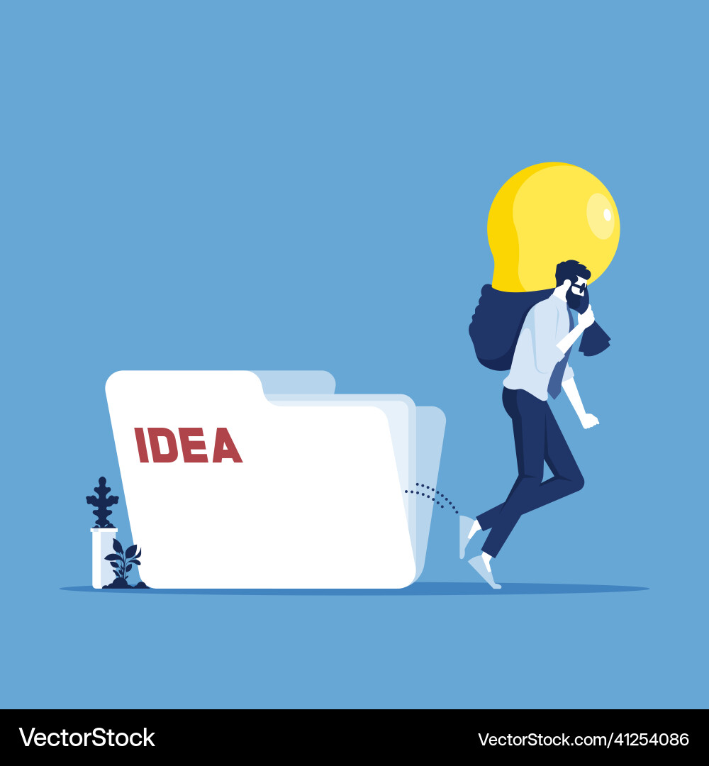 Concept of business idea thief Royalty Free Vector Image