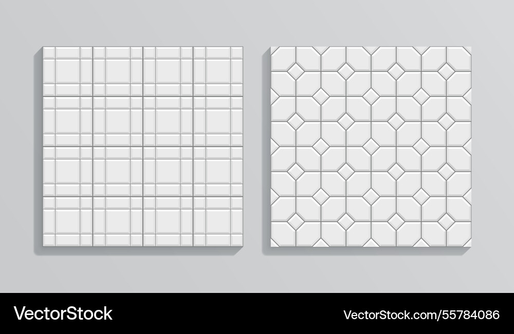 Decorative sidewalk double floor tiles slab Vector Image