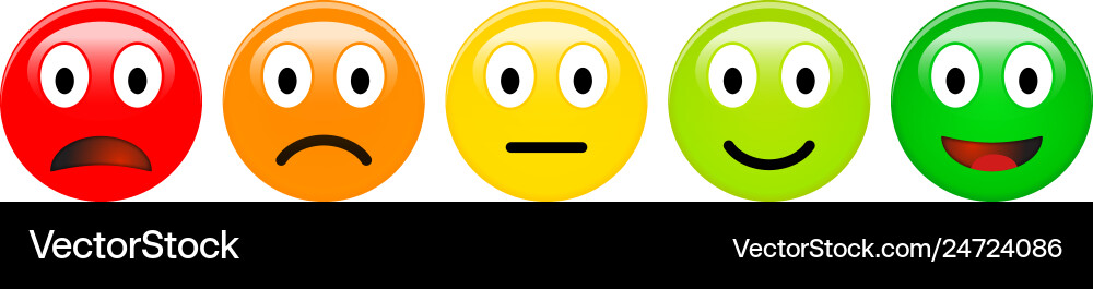 Feedback rating scale of red orange yellow Vector Image