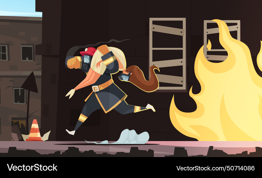 Fireman cartoon Royalty Free Vector Image - VectorStock