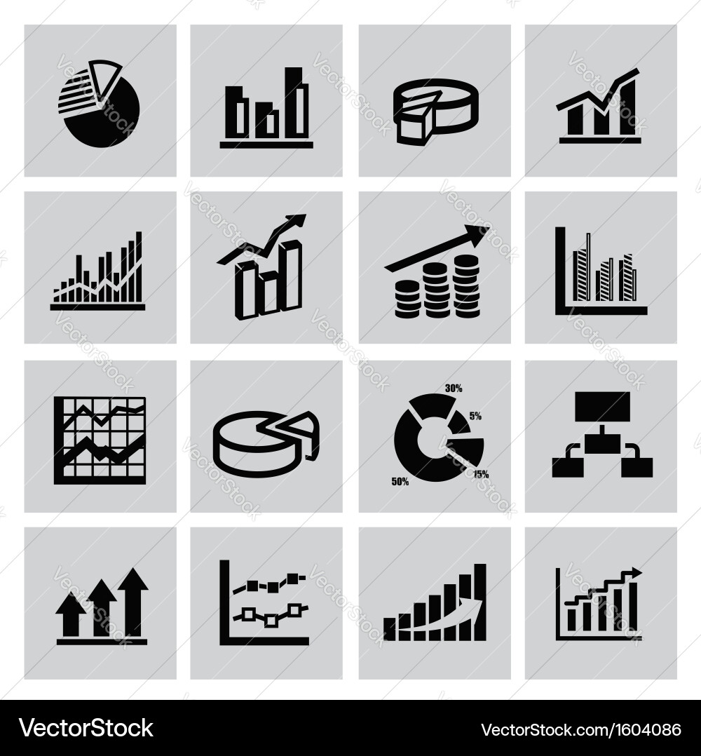 Graph icons Royalty Free Vector Image - VectorStock