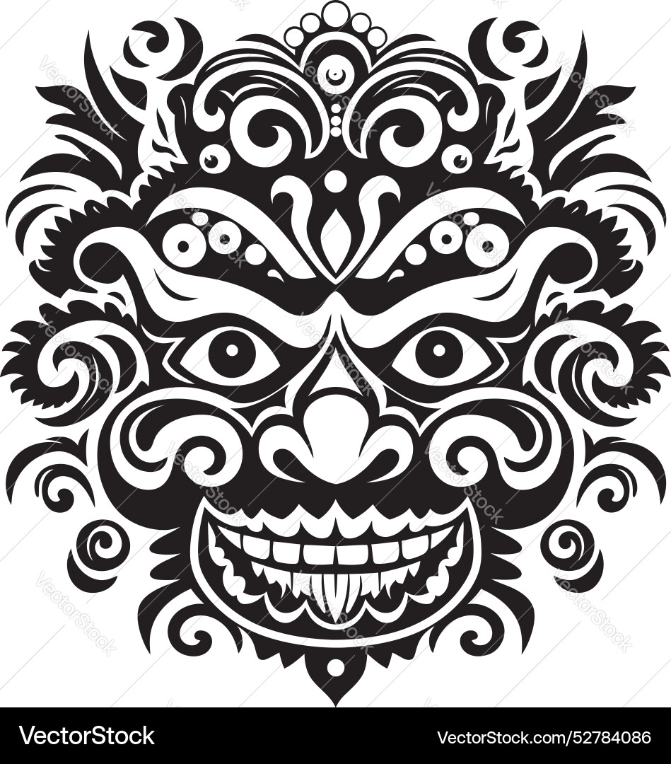 Island heritage bali mask emblem graphics Vector Image