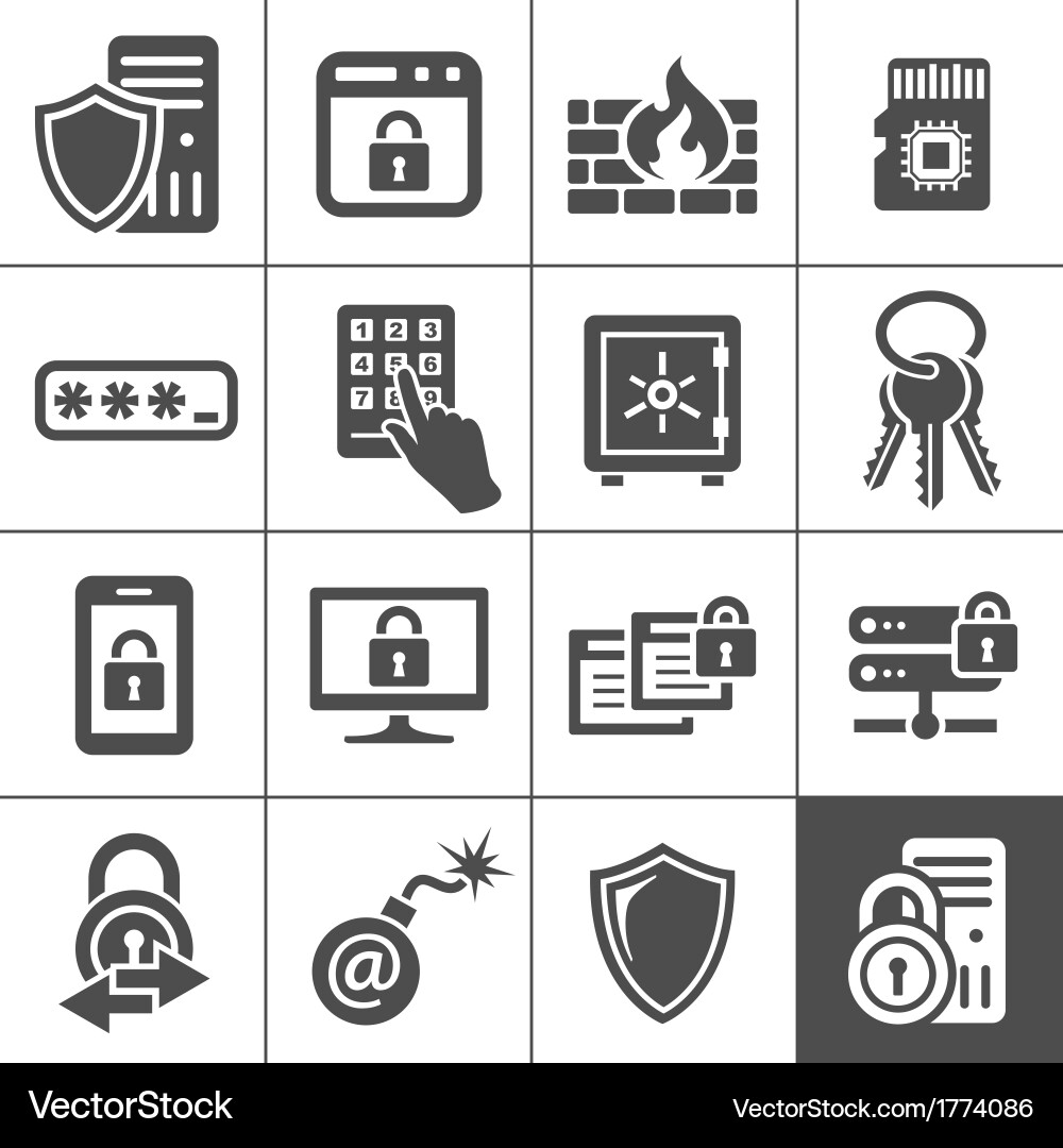 IT Security Icon Set - Protection Royalty Free Vector Image