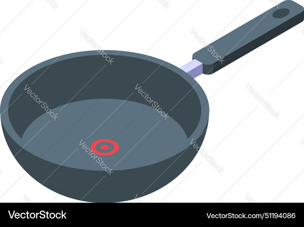 Pan with induction point icon isometric Royalty Free Vector