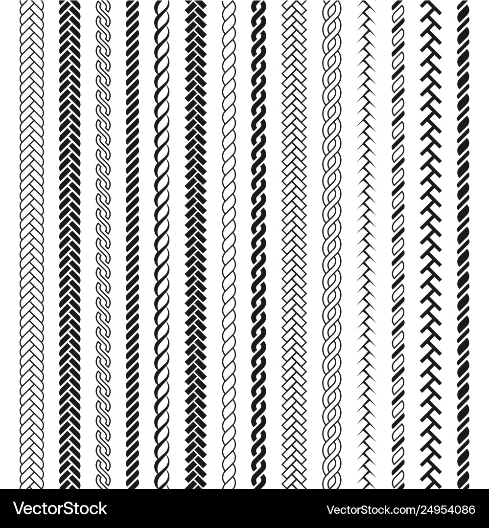 Ropes pattern brushes Royalty Free Vector Image